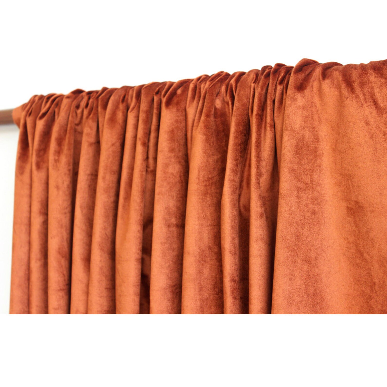 Rust Velvet Curtain 52"x84" Rod Pocket Curtain Panel Drapes Home Living ...