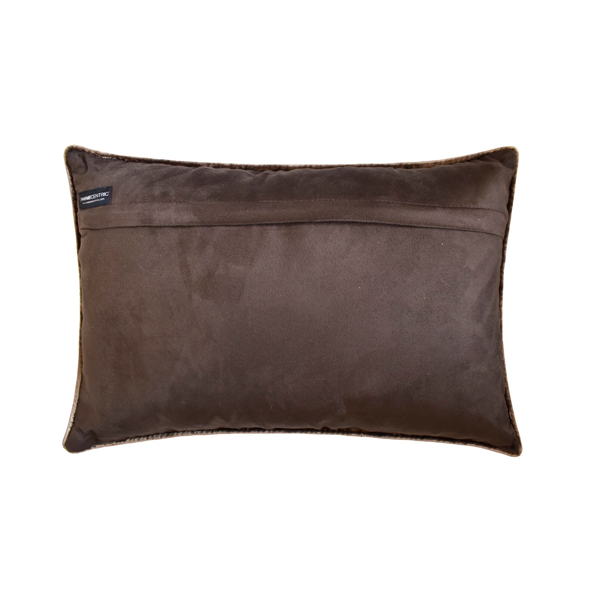 Decorative Oblong Cushion / Lumbar Pillow Cover Brown Velvet Fabric ...