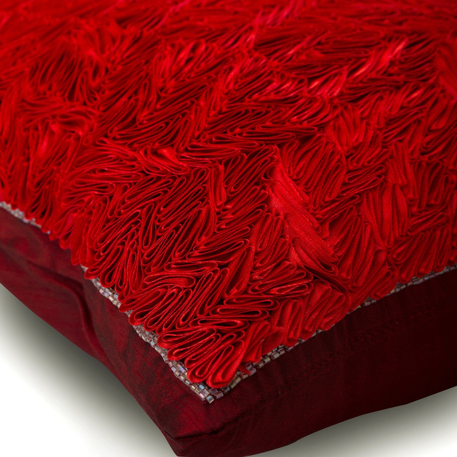 Decorative Red Pillow Sham 24"x24"/26"x26", Art Silk Euro Pillowcase ...