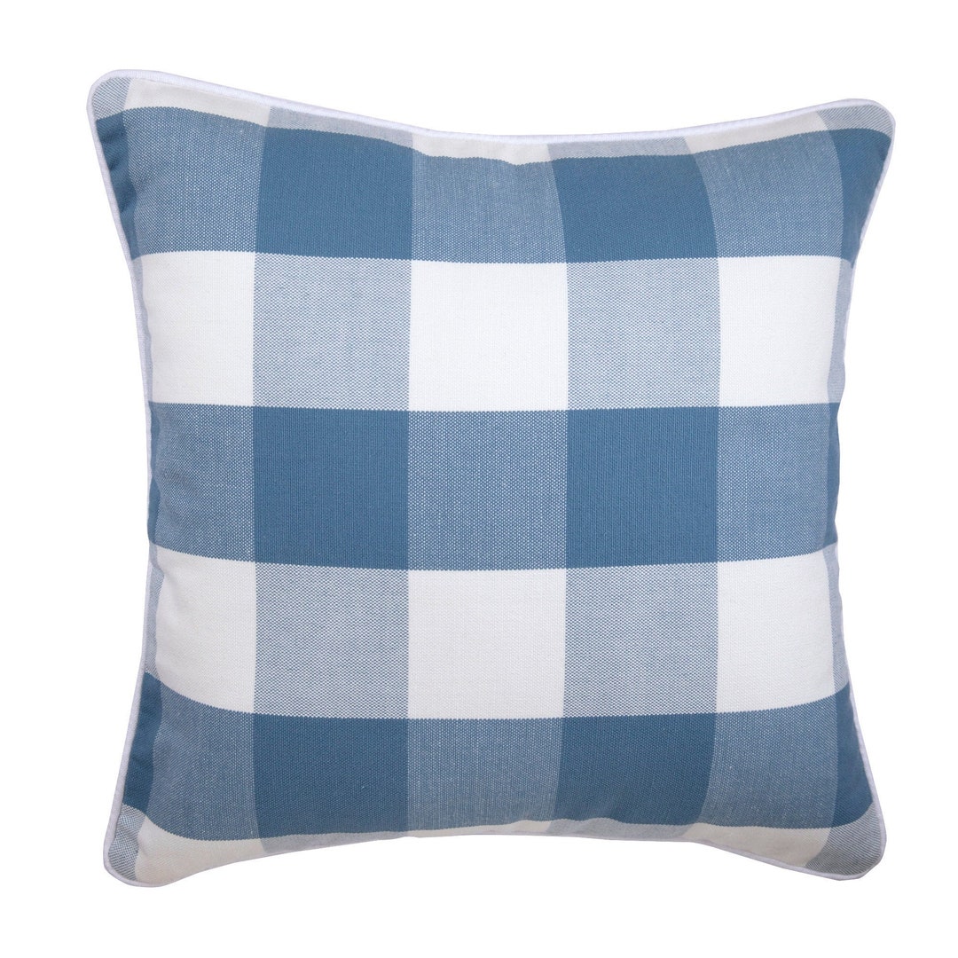 Buffalo Checks Blue Cushion Pillow 16x16, Decorative Cushion Case ...