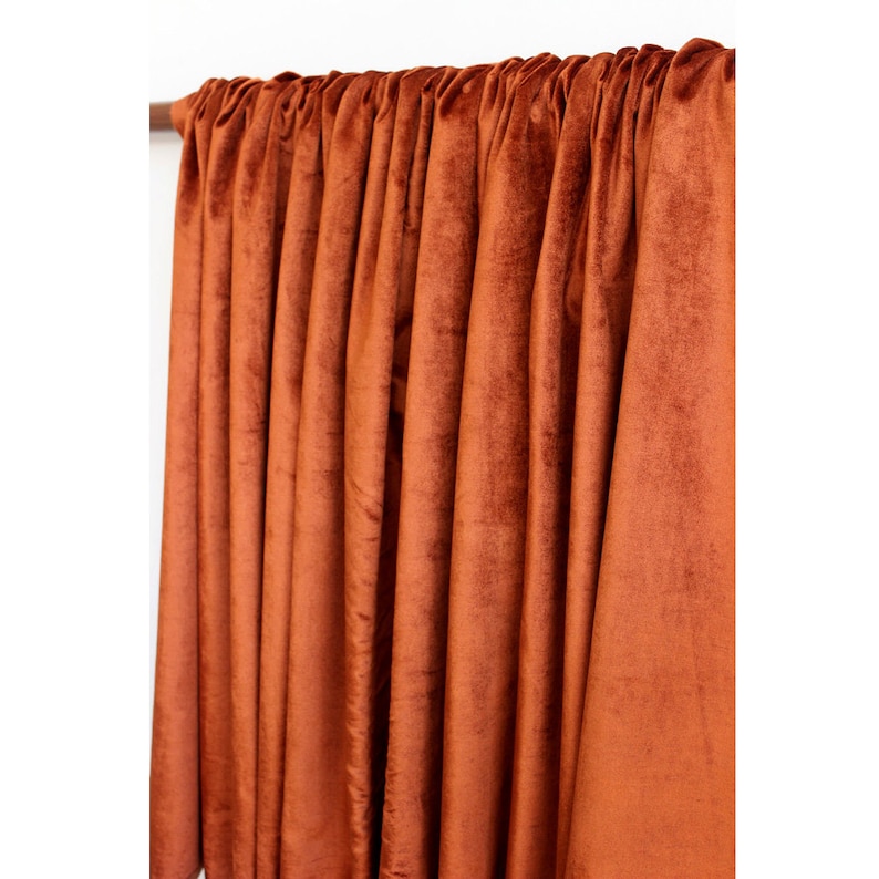Rust Velvet Curtain 52x84 Rod Pocket Curtain Panel - Etsy
