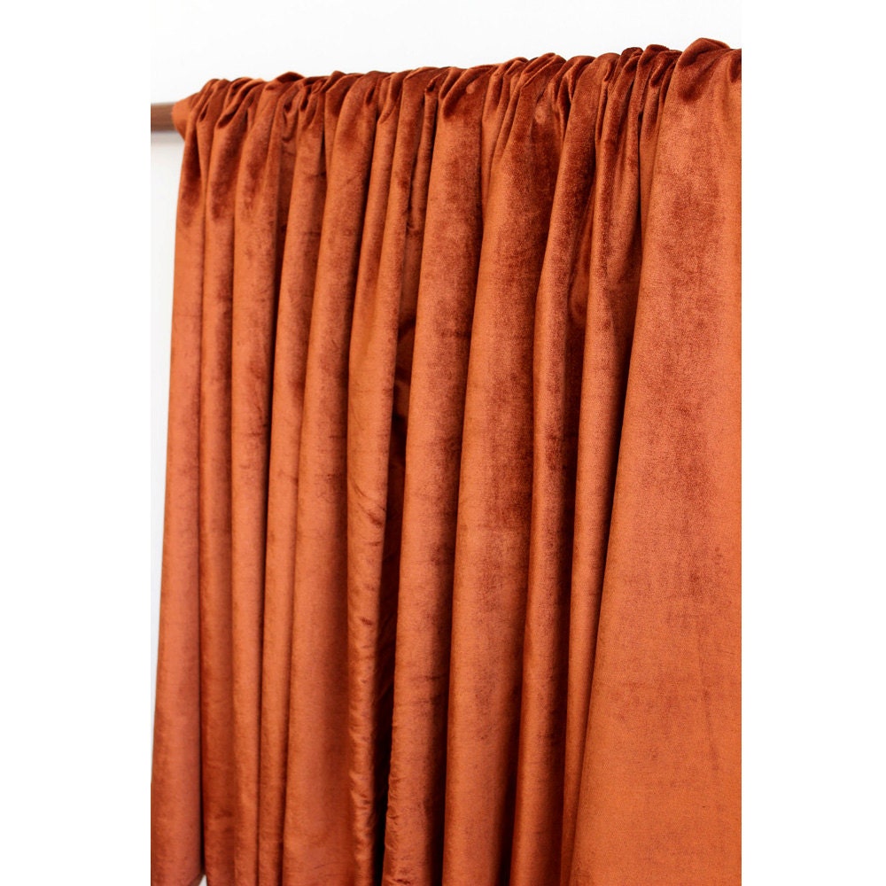 Rust Velvet Curtain 52"x84" Rod Pocket Curtain Panel Drapes Home Living ...