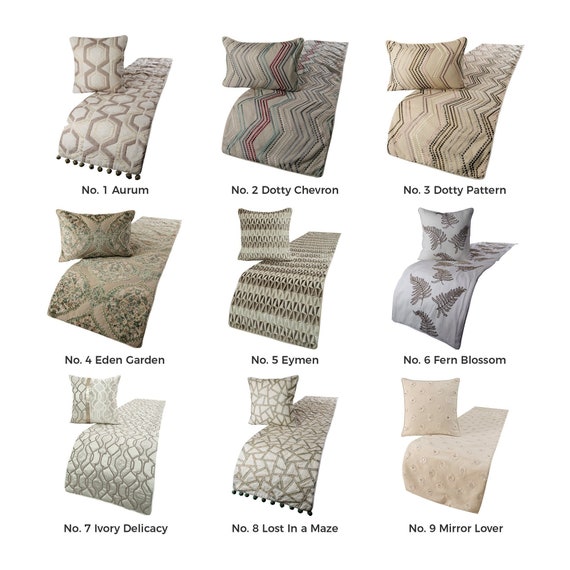 Bed Runner Collection With Decorative Throw Pillow Cover in - Etsy