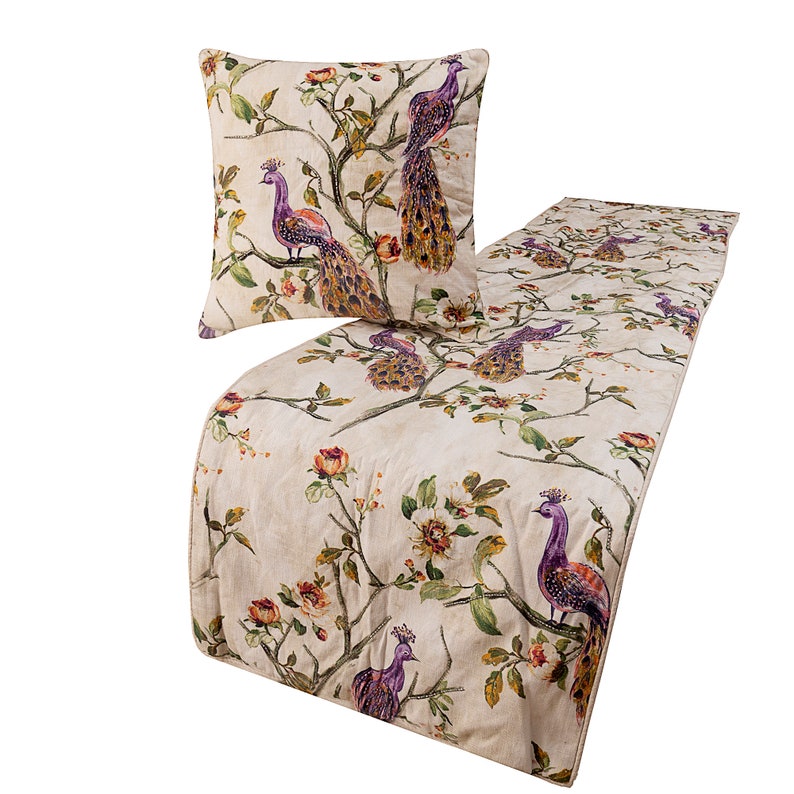 Bed Runner Collection With Decorative Throw Pillow Cover in King ...