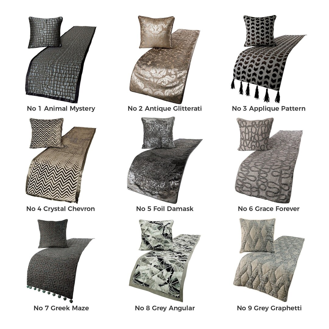 Bed Runner Collection With Decorative Throw Pillow Cover in - Etsy
