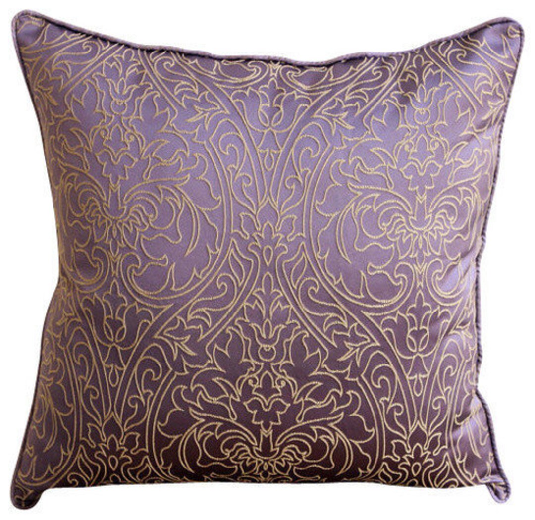 16x16 Decorative Purple Toss Pillow Cover, Art Silk Throws for Sofa ...