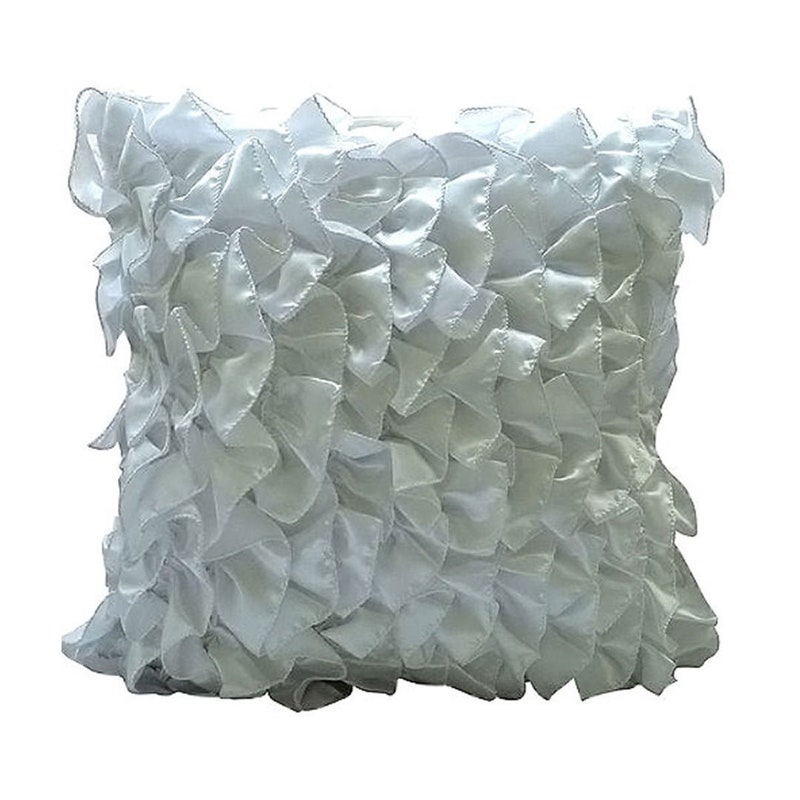 Satin Ruffle Pillow - Etsy