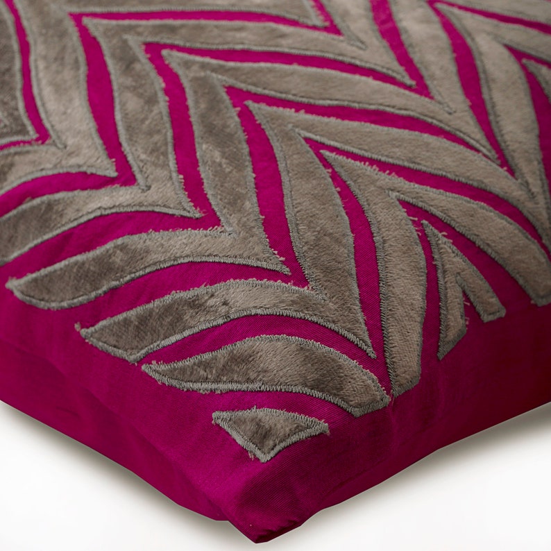 16"x16" Decorative Fuchsia Pink Toss Cushion, Art Silk Toss Throw ...