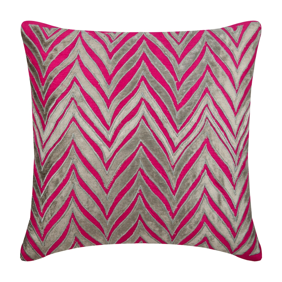 16"x16" Decorative Fuchsia Pink Toss Cushion, Art Silk Toss Throw ...