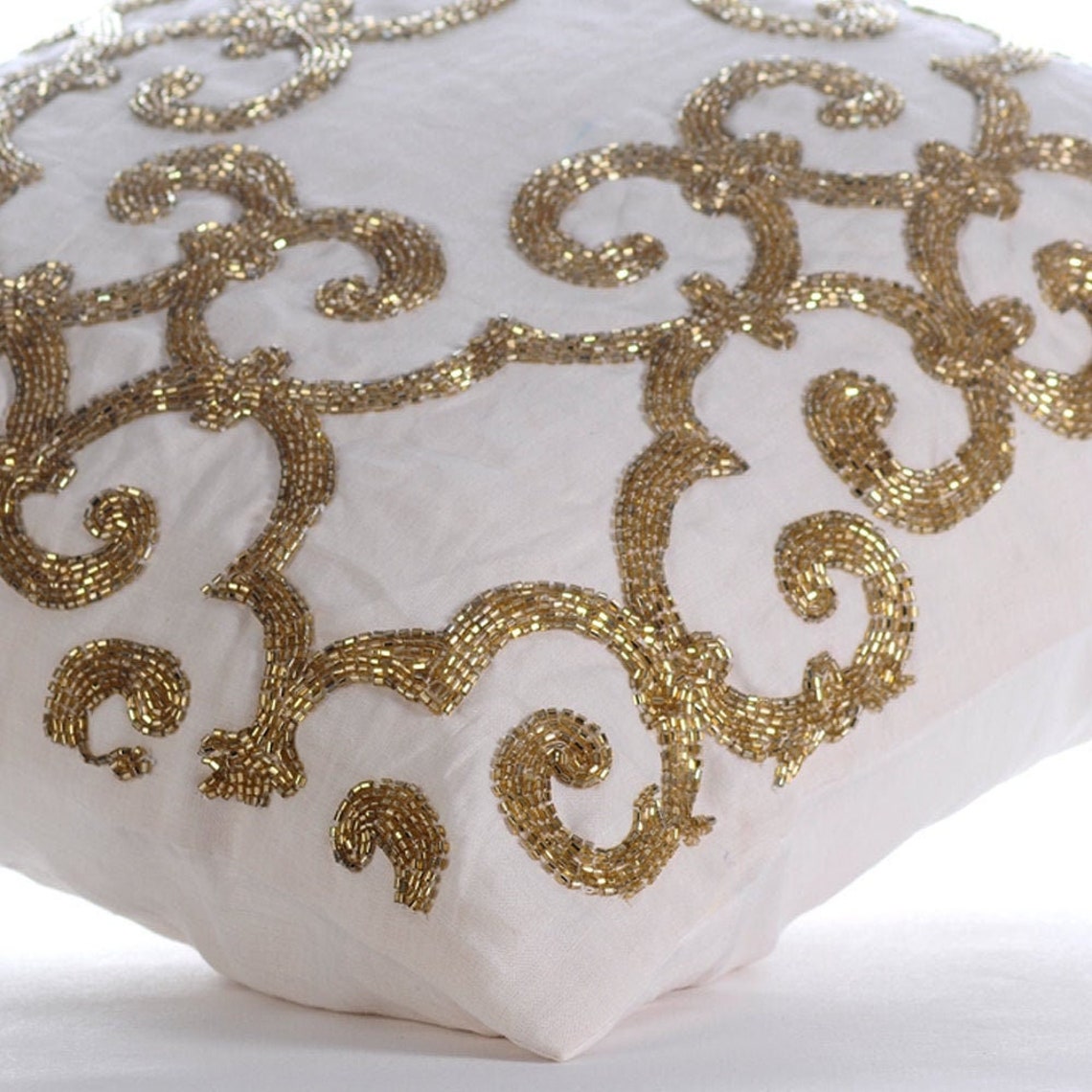Decorative Gold Sofa Throw Large 24"x24"/26"x26", Cotton Linen Sofa ...