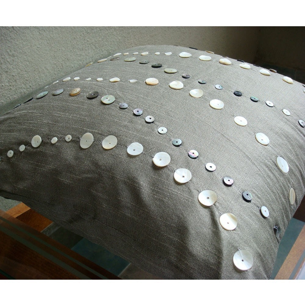 16x16 Handmade Gray Pillow Case Art Silk Pillow - Etsy