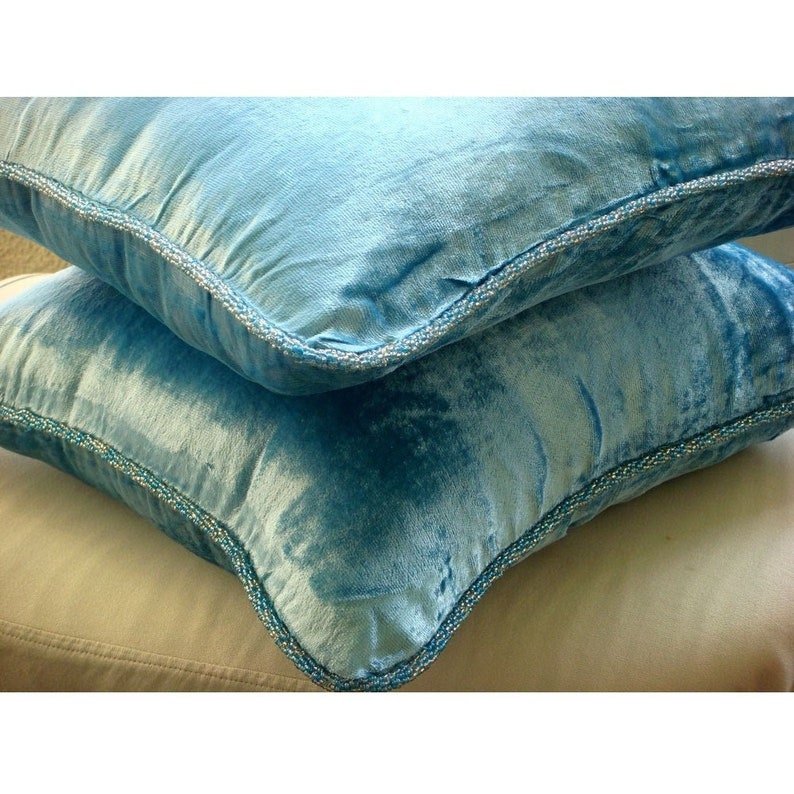 European Sham Cover Aqua Blue Decorative - Etsy