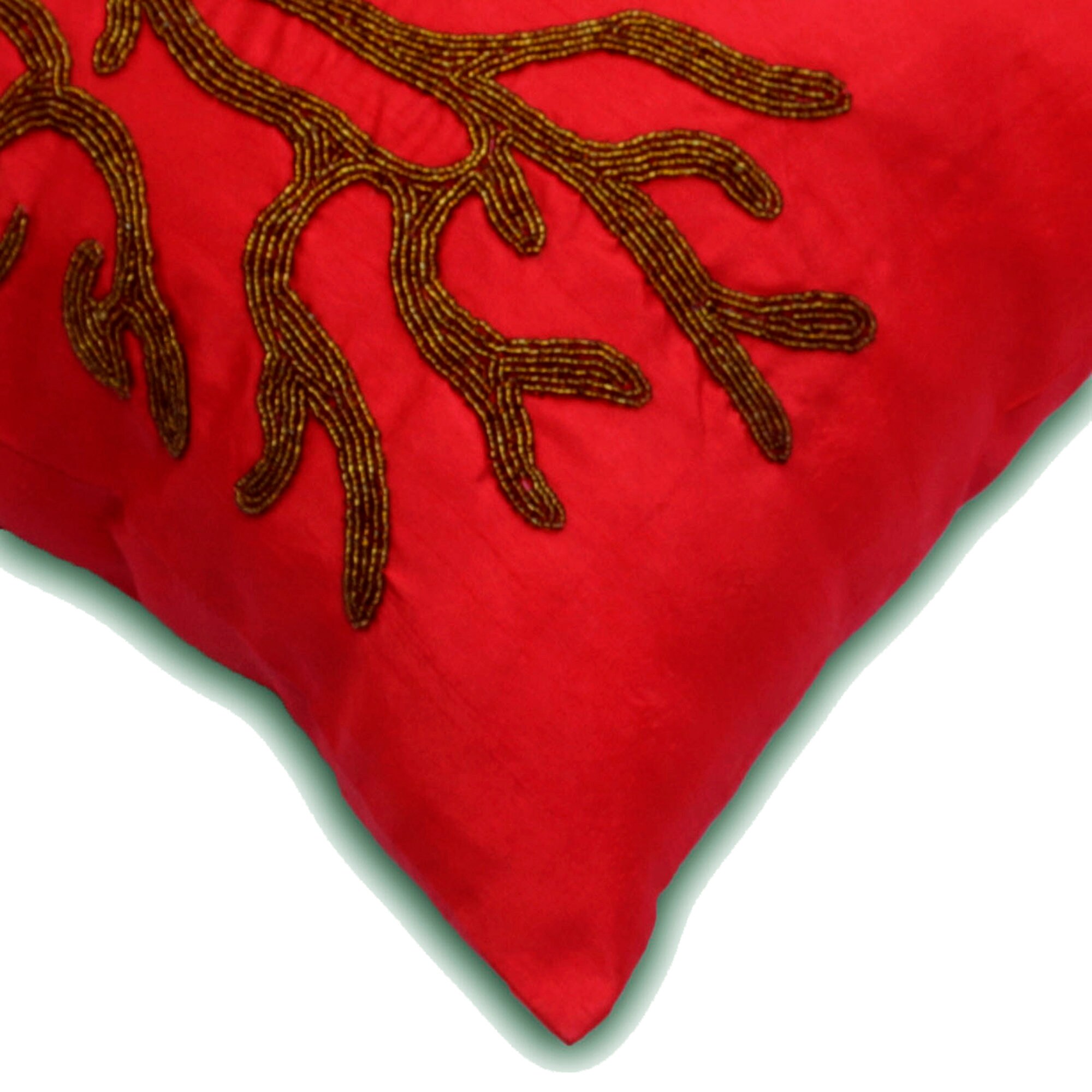 16x16 Decorative Red Throw Pillow Cover Art Silk - Etsy