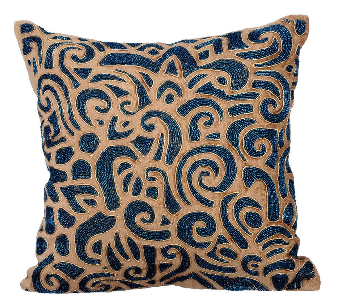 Decorative Gold Sofa Throw Large 24"x24" / 26"x26", Cotton Velvet Sofa ...