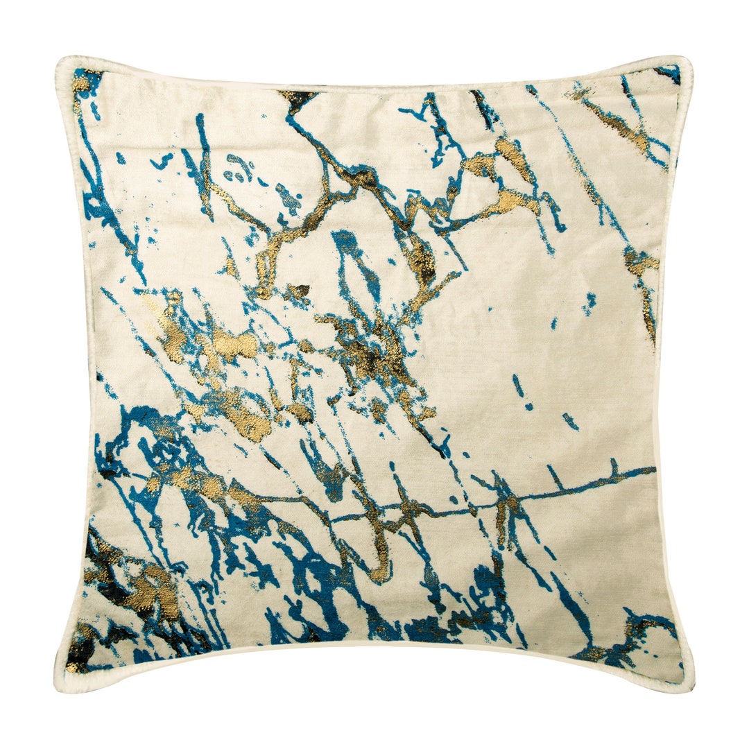 Velvet Ivory Toss Pillows 16"x16" Decorative Throw Pillow Case Painted ...