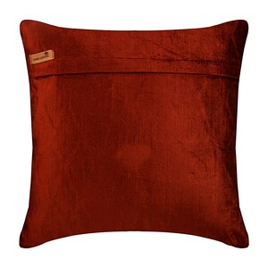 16"x16" Designer Rust Orange Throw Pillow, Velvet Pillow Sofa Trellis ...
