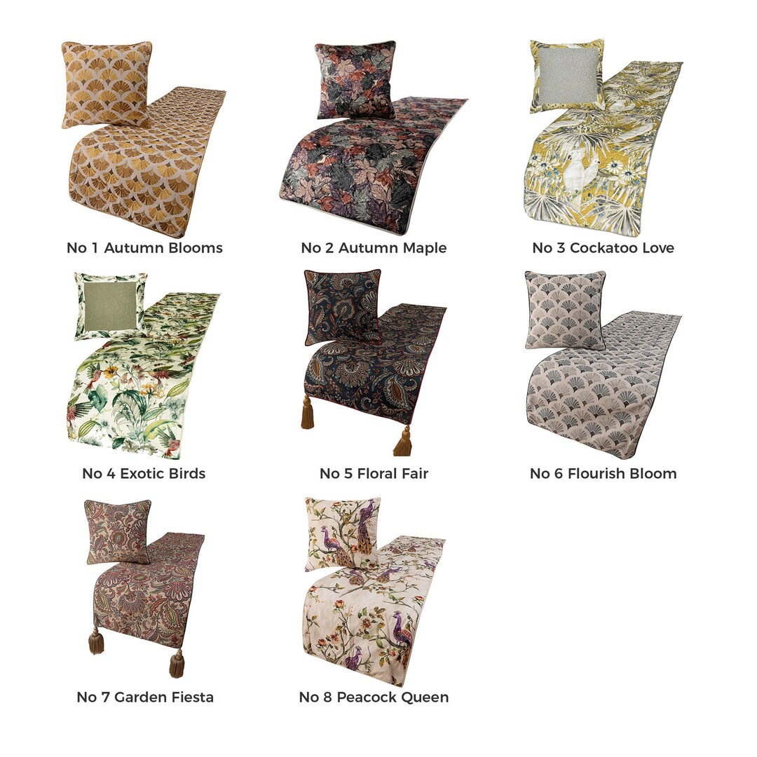 Bed Runner Collection With Decorative Throw Pillow Cover in King ...