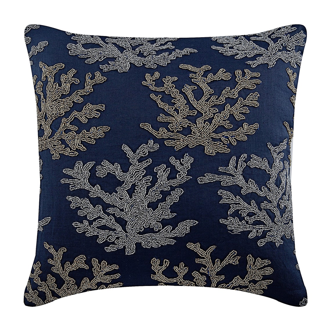 Decorative Navy Blue Cushions 16x16 Cotton Linen - Etsy