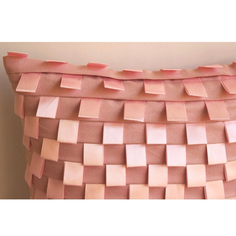 Designer Pintucks, Textured, Ribbon Pillow Custom 16"x16", Faux Suede ...