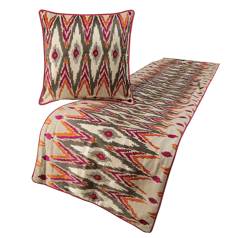 Bed Runner Collection With Decorative Throw Pillow Cover in King ...