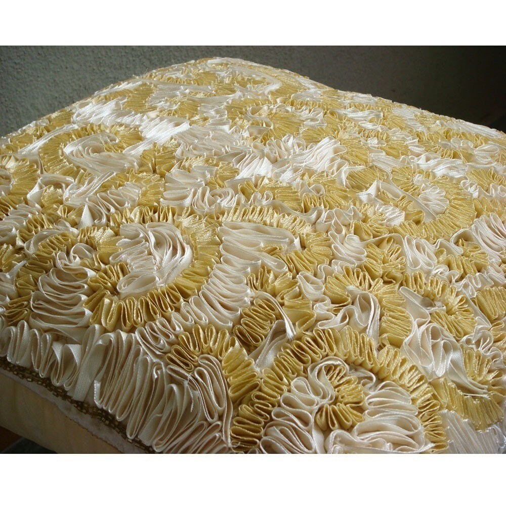 Designer Gold Sofa Throw Large 24"x24"/26"x26", Art Silk Euro Sham ...