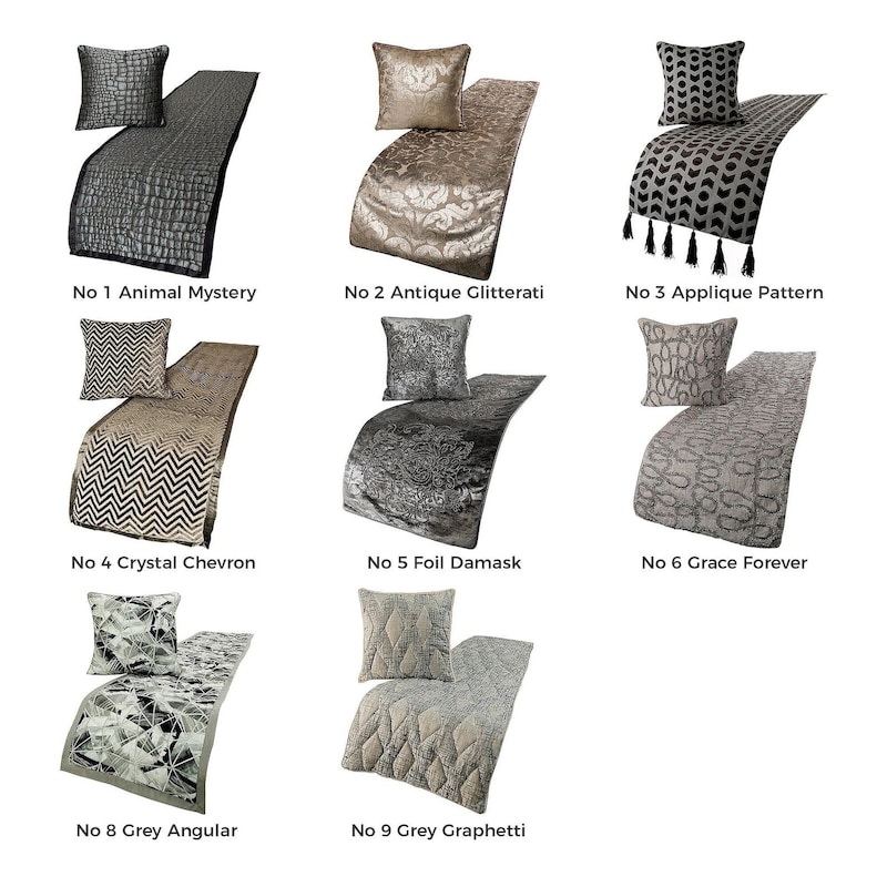 Brown Gray Bed Runner - Etsy UK