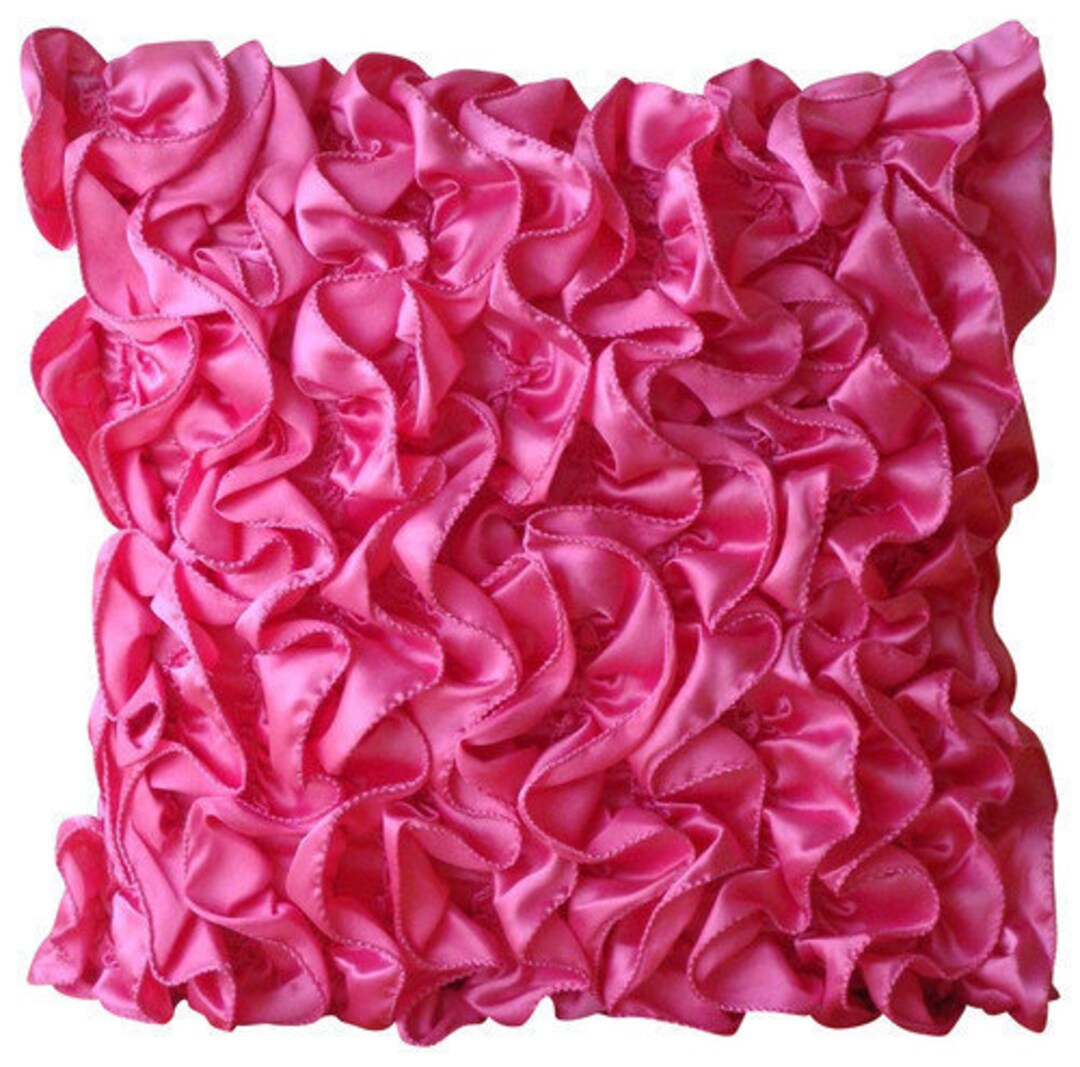 Designer Fuchsia Pink European Sham Cover 24x24/26x26, Satin Throw ...