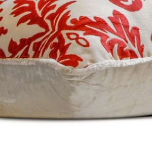 Decorative Cayenne Red Throw Pillow Cover 16"x16", Burnout Velvet Couch ...