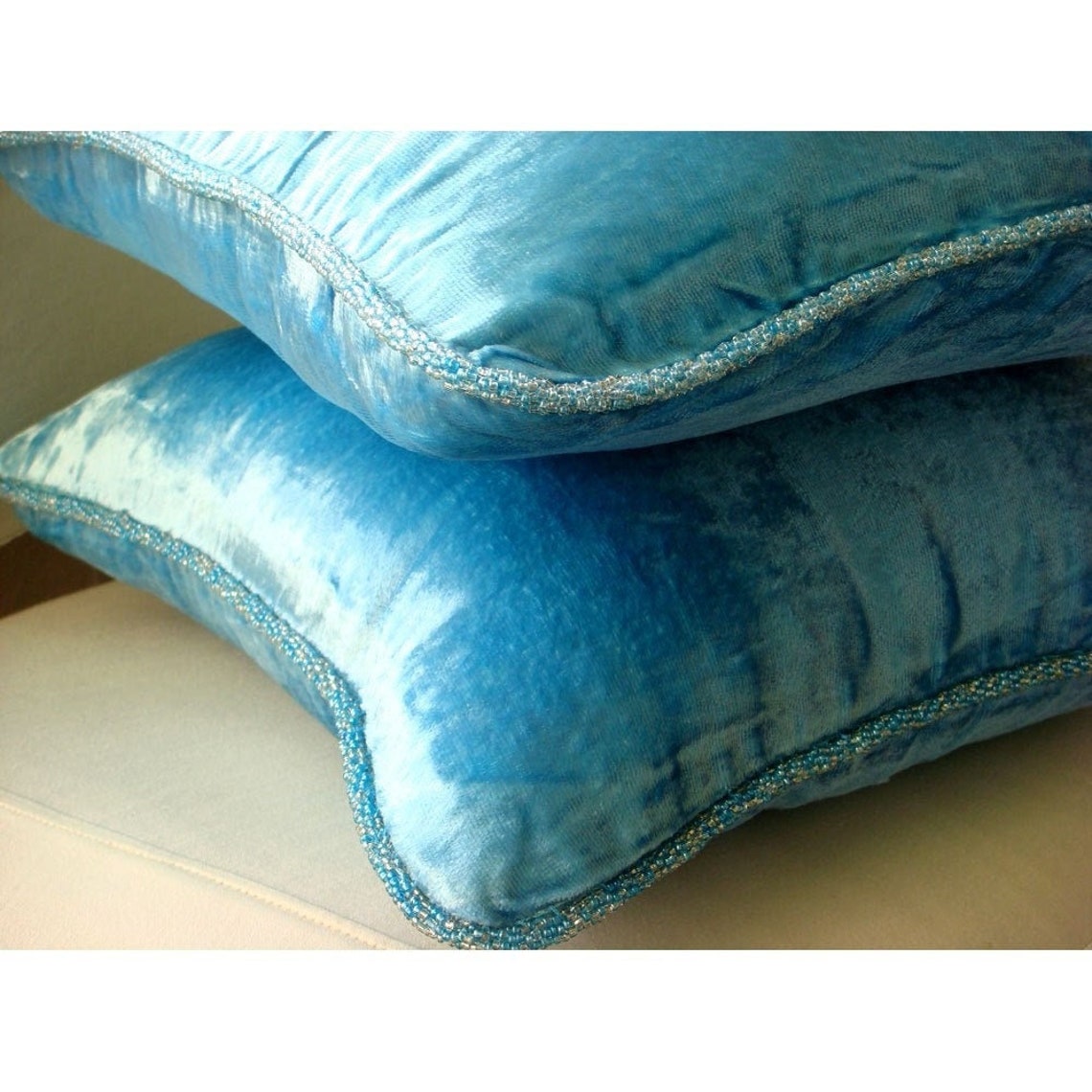 European Sham Cover Aqua Blue Decorative - Etsy