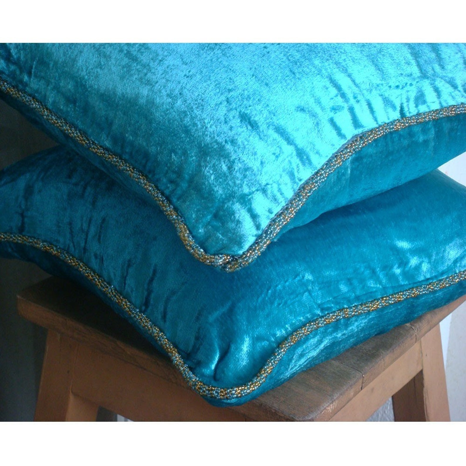 Designer Turquoise Blue Pillow Case Cover 24x24 / | Etsy