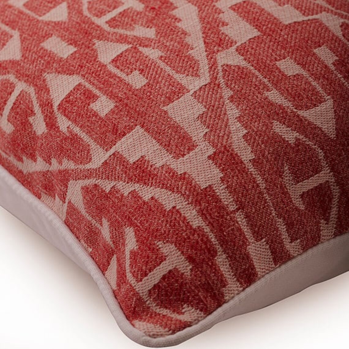 Designer Red Euro Pillow Sham 24"x24"/26"x26", Jacquard Silk Couch ...