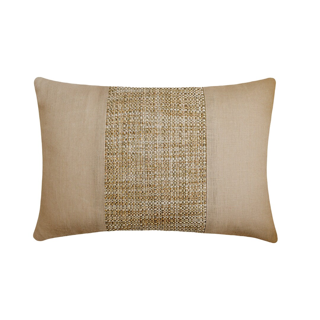 Decorative Oblong / Lumbar Rectangle Naural Linen and Luxury Jute ...