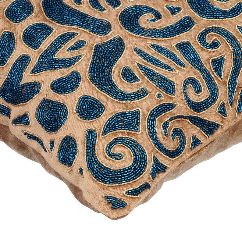 Designer Throws for Sofa 16"x16", Cotton Velvet Toss Cushion Gold ...