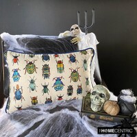 Beetle Oblong / Lumbar Pillow Cover Embroidered Bug Throw Pillow, Bug ...