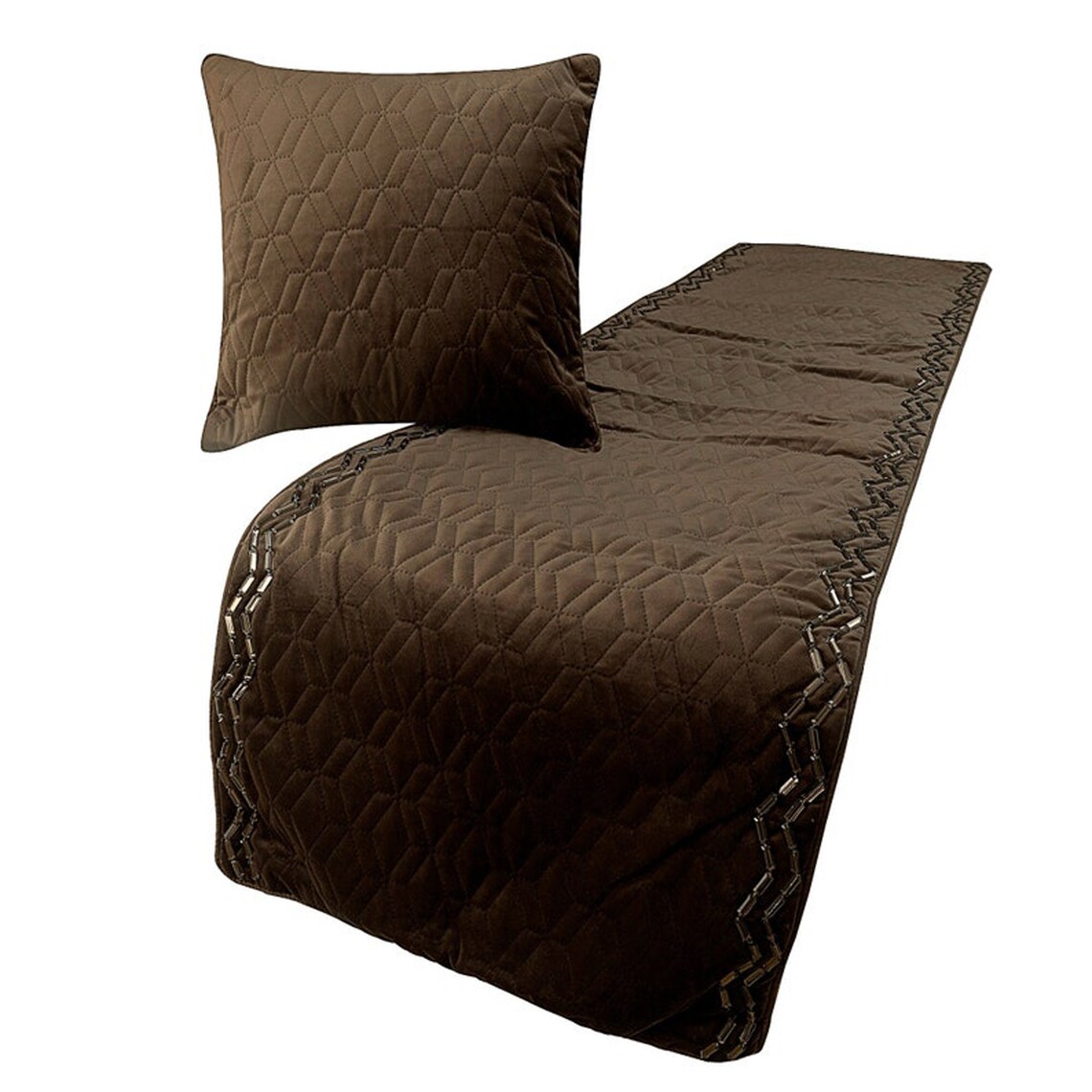 Bed Runner Collection With Decorative Throw Pillow Cover in King ...