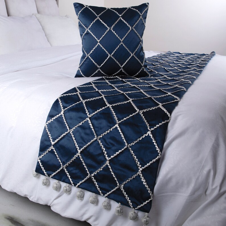 Bed Runner Collection With Decorative Throw Pillow Cover in - Etsy