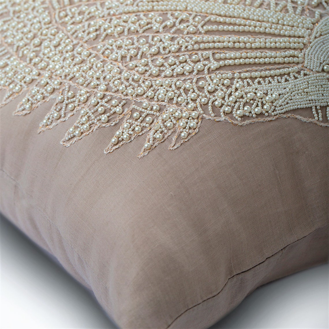 16x16 Decorative Mocha Beige Pillow Cases Vintage | Etsy