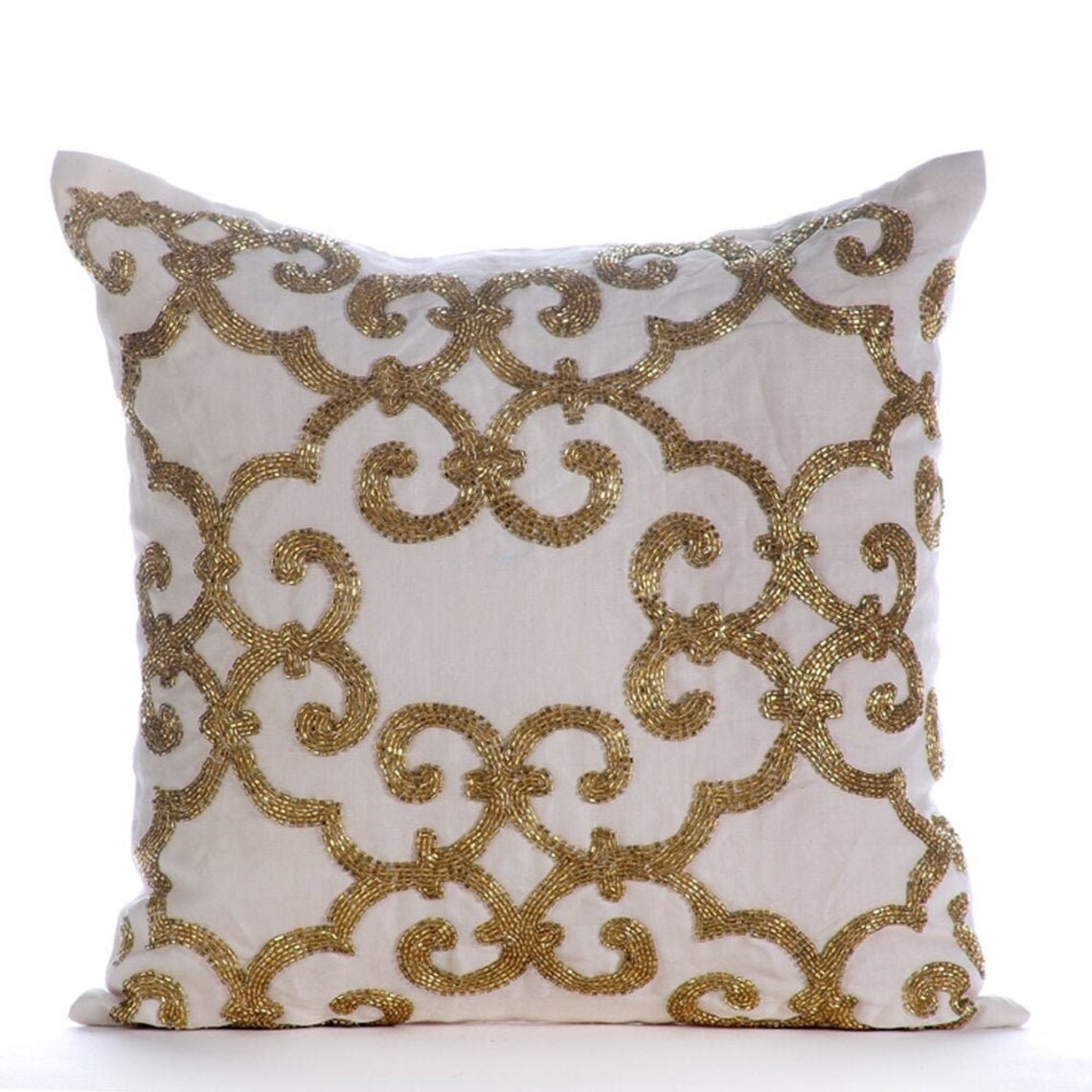 Decorative Gold Sofa Throw Large 24"x24"/26"x26", Cotton Linen Sofa ...