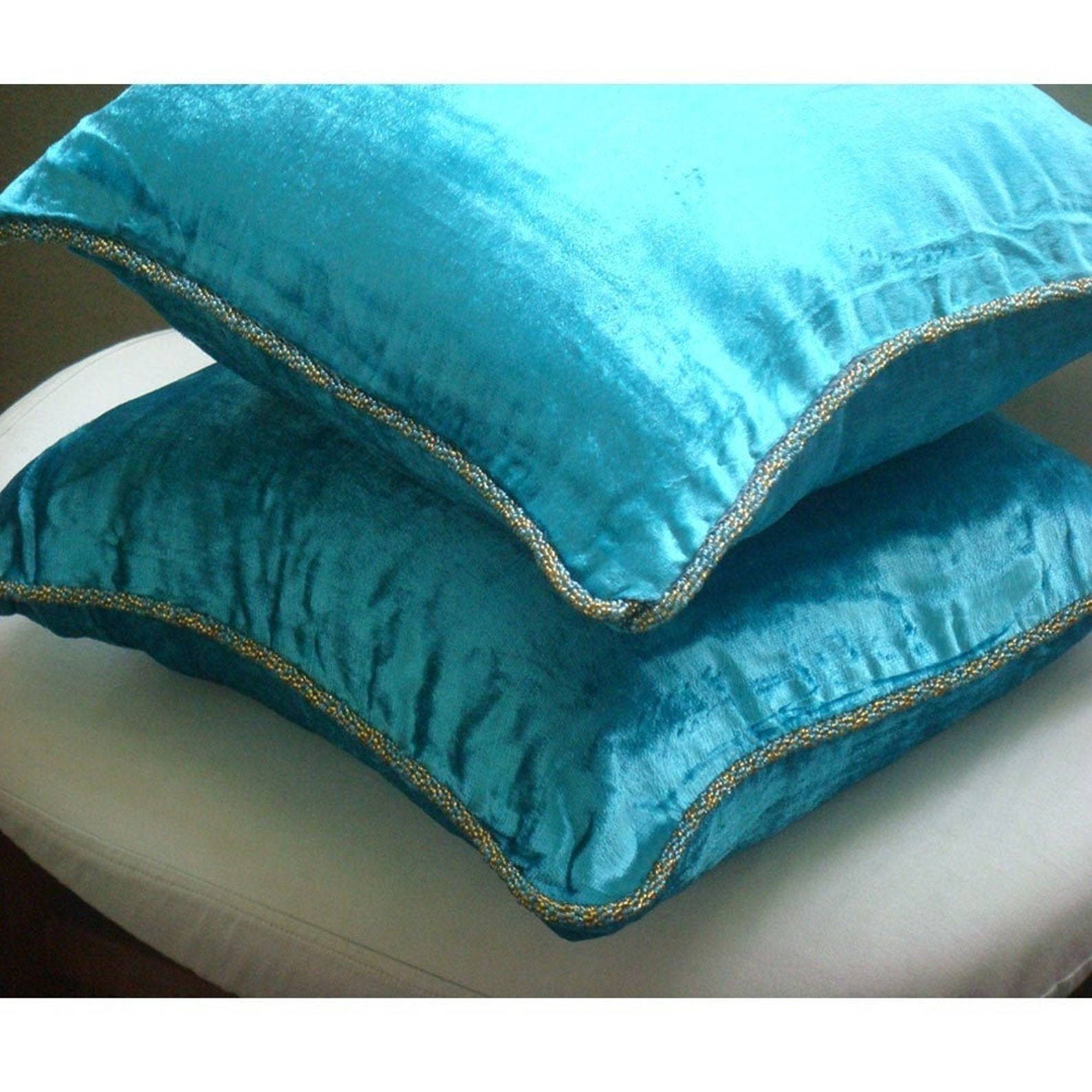Designer Turquoise Blue Pillow Case Cover 24x24 / | Etsy