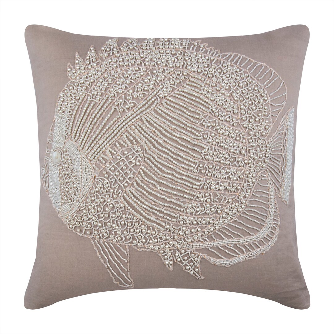 16"x16" Decorative Mocha Beige Pillow Cases Vintage, Cotton Linen Couch ...