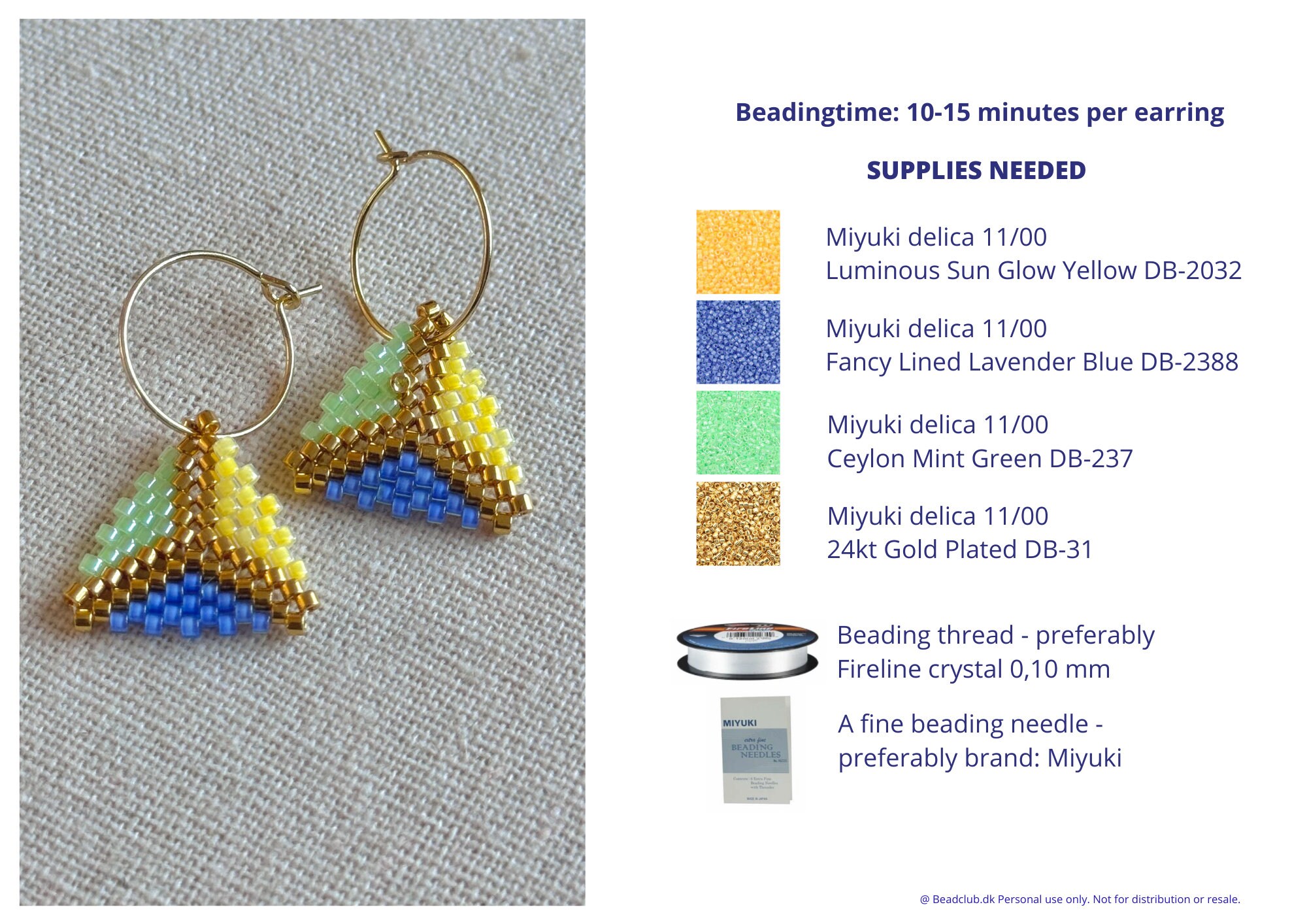 Beaded Peyote Triangle Pattern - for Earrings, Bracelet and Necklace ...