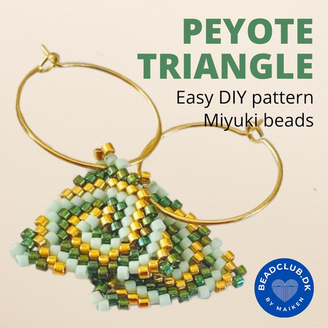 Beaded Peyote Spiral Triangle Pattern - for Earrings, Bracelet and ...