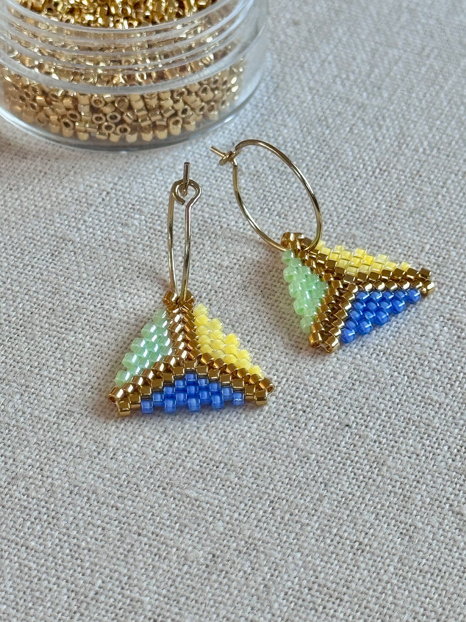 Beaded Peyote Triangle Pattern - for Earrings, Bracelet and Necklace ...