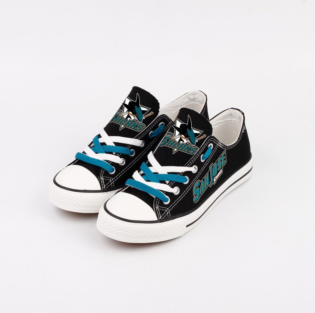 San Jose Sharks Canvas Sneakers, Hockey Team Shoes - Etsy