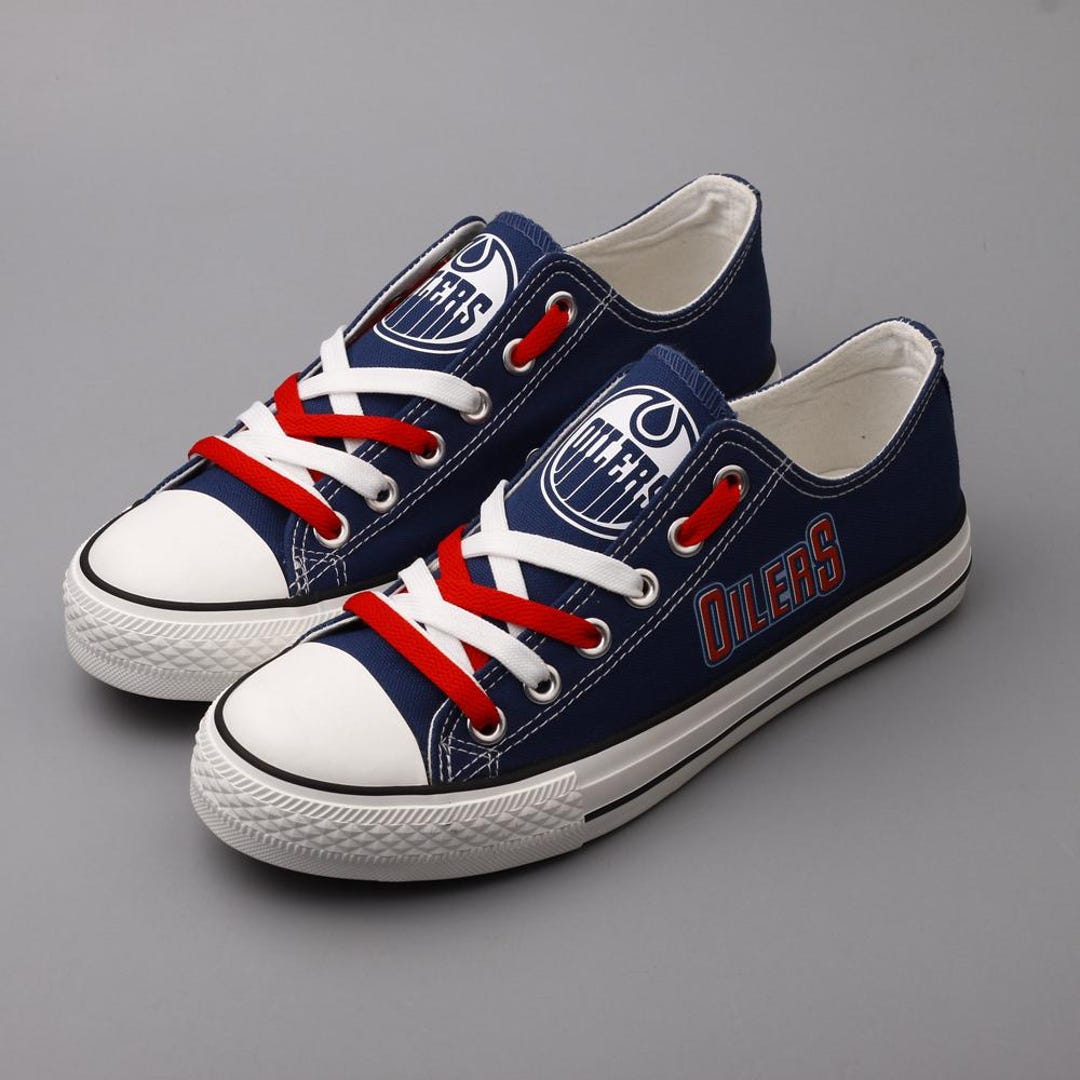 Edmonton Oilers Canvas Shoes, Hockey Fan Sneakers - Etsy