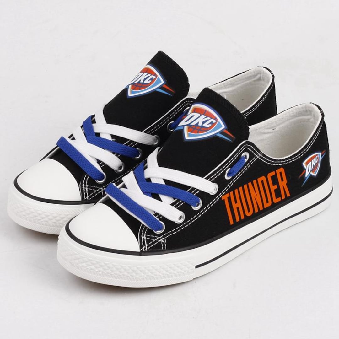 Oklahoma City Thunder Canvas Shoes, Team Logo Footwear, Graphic Low ...