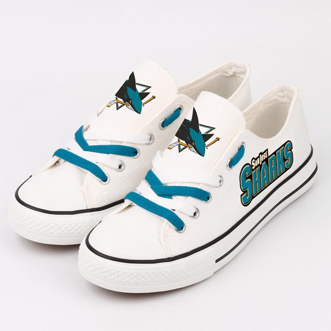 San Jose Sharks Canvas Sneakers, Hockey Team Shoes - Etsy