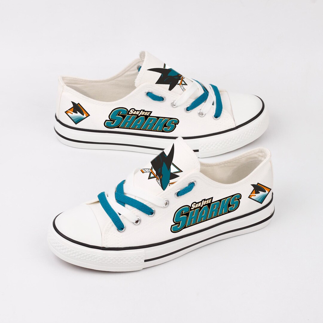 San Jose Sharks Canvas Sneakers, Hockey Team Shoes - Etsy