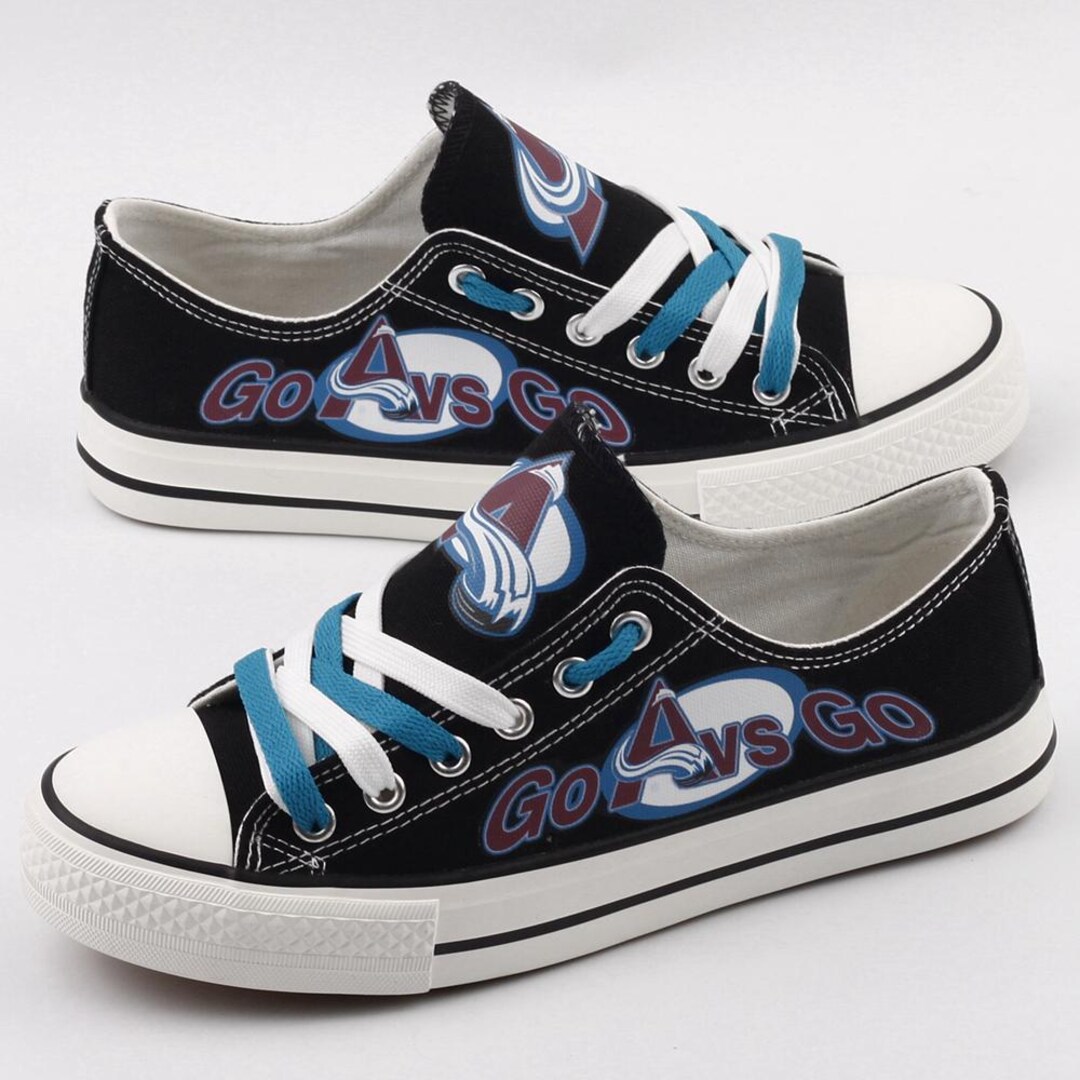 Colorado Avalanche Hockey Canvas Shoes, Team Spirit Gear, Sports Fan ...