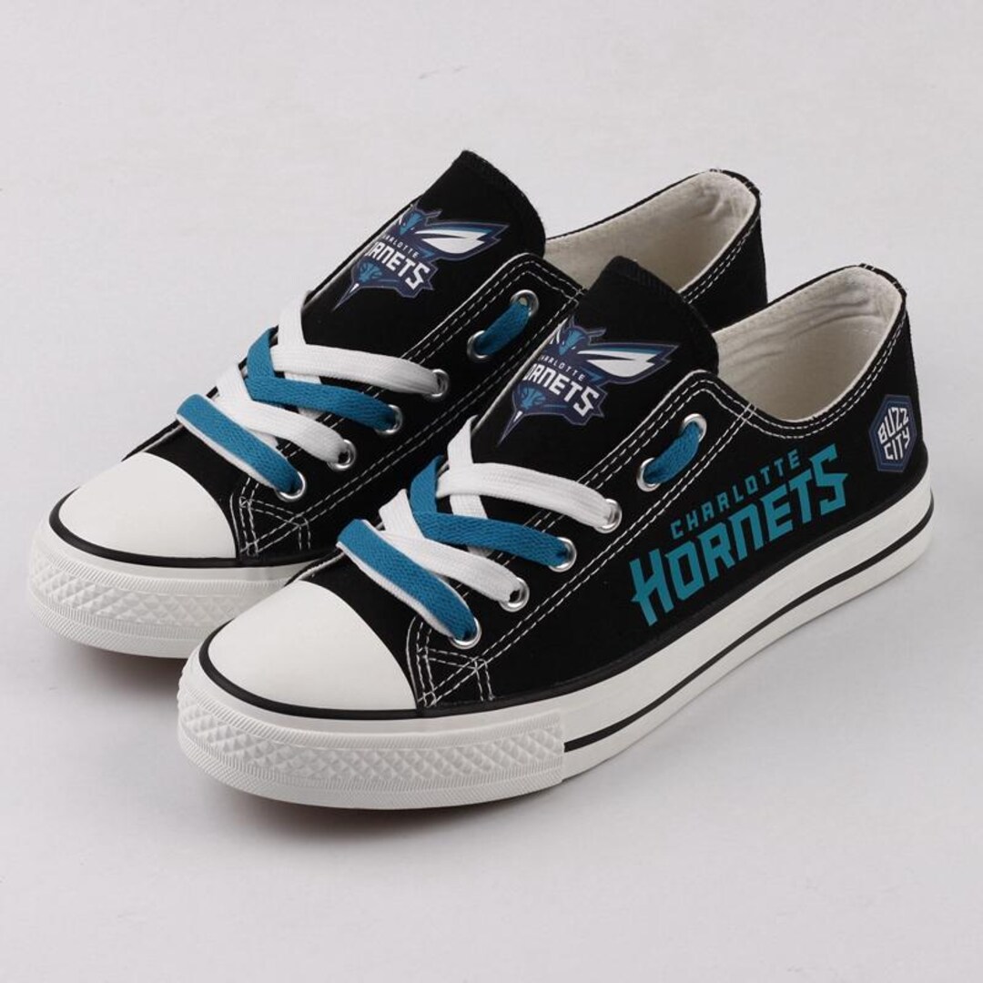 Charlotte Hornets Canvas Shoes, Basketball Team Logo Footwear, Game Day ...